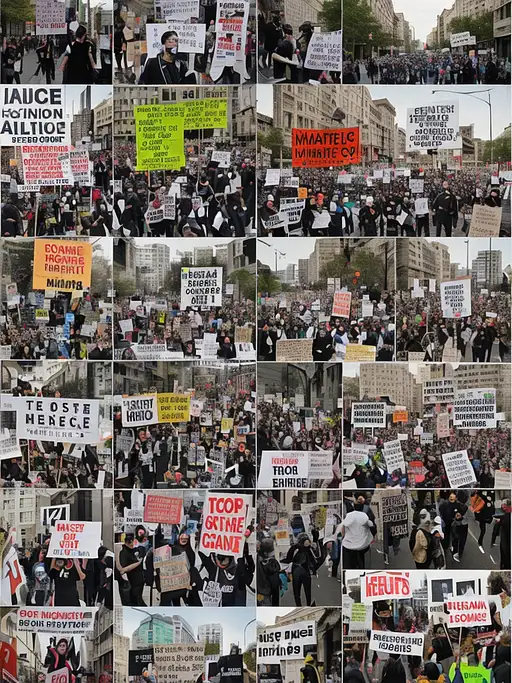 Protest March Art. Stable Diffusion prompt - Midjourney