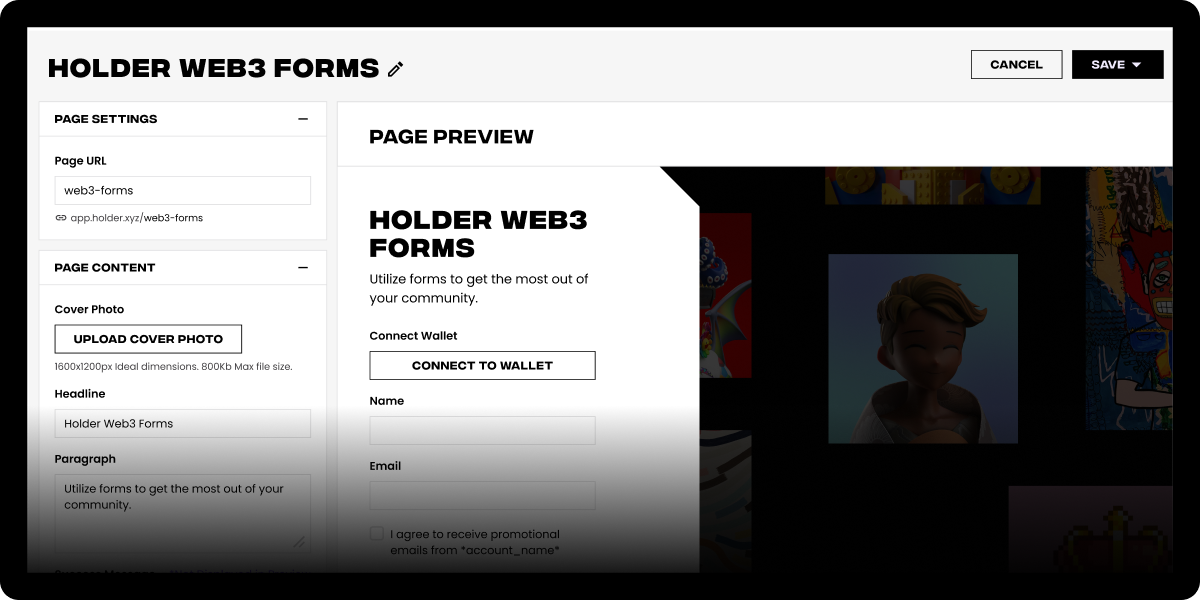 Web3 Forms | Holder | Web3 CRM & Marketing Platform