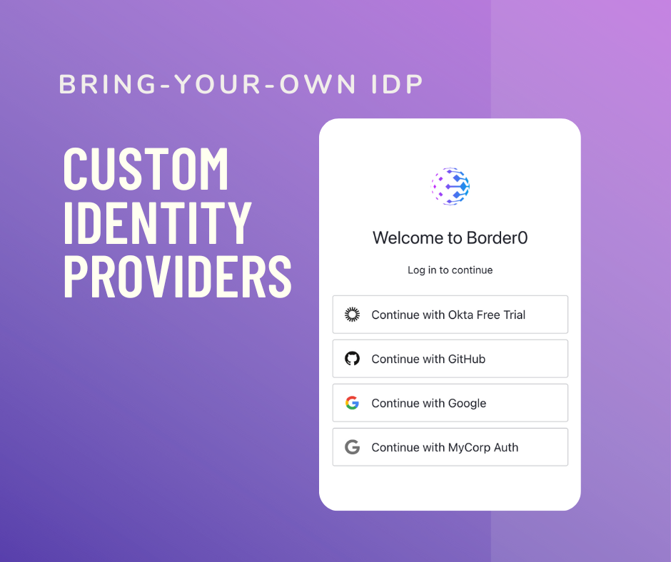 Introducing Custom Identity Providers for Border0 | Border0
