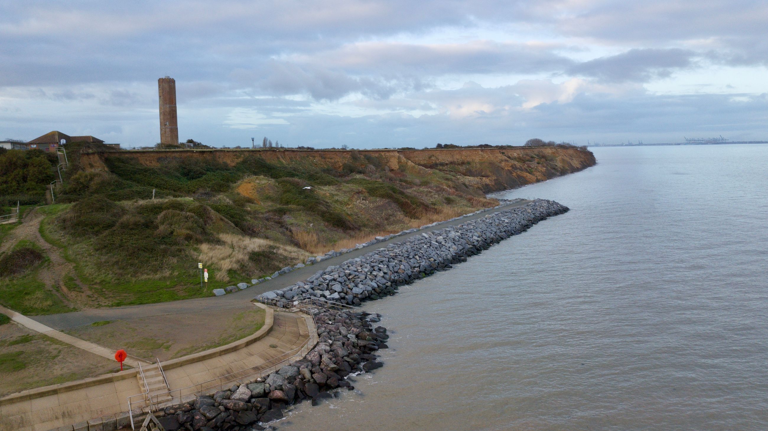 New sea defences installed to protect the Naze at Walton