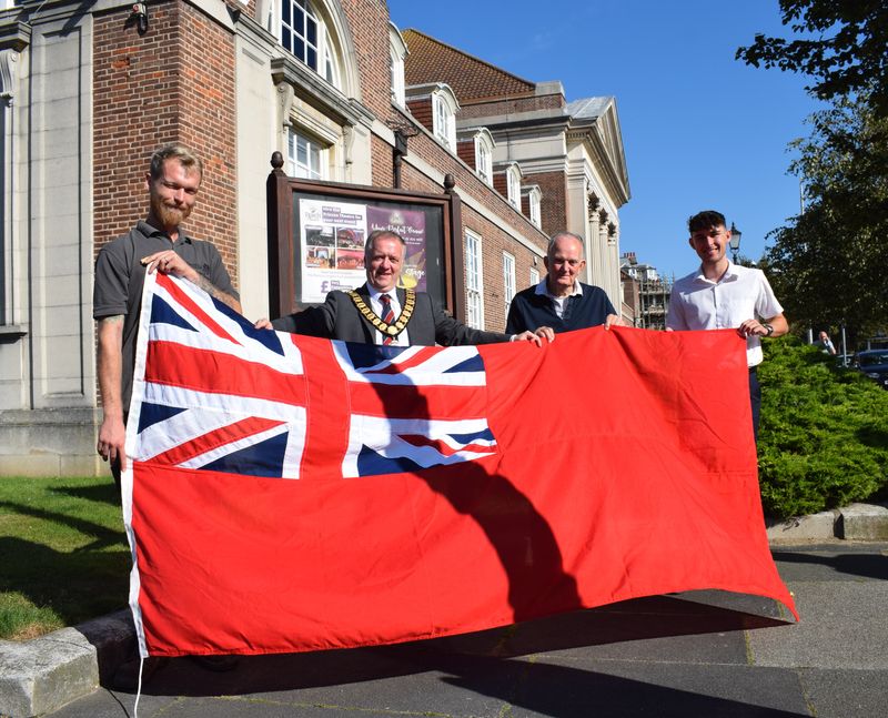 Merchant Navy Ensign flies at Town Hall