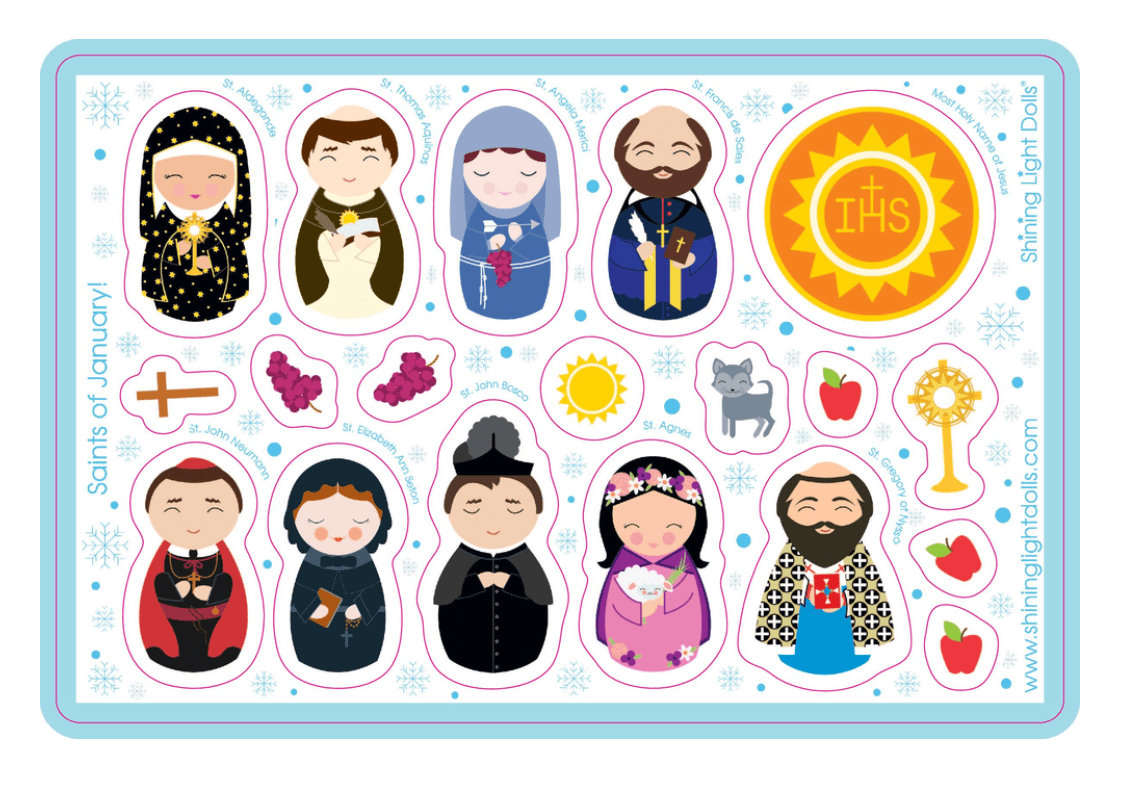 Saints of the January Sticker Sheets | Shop