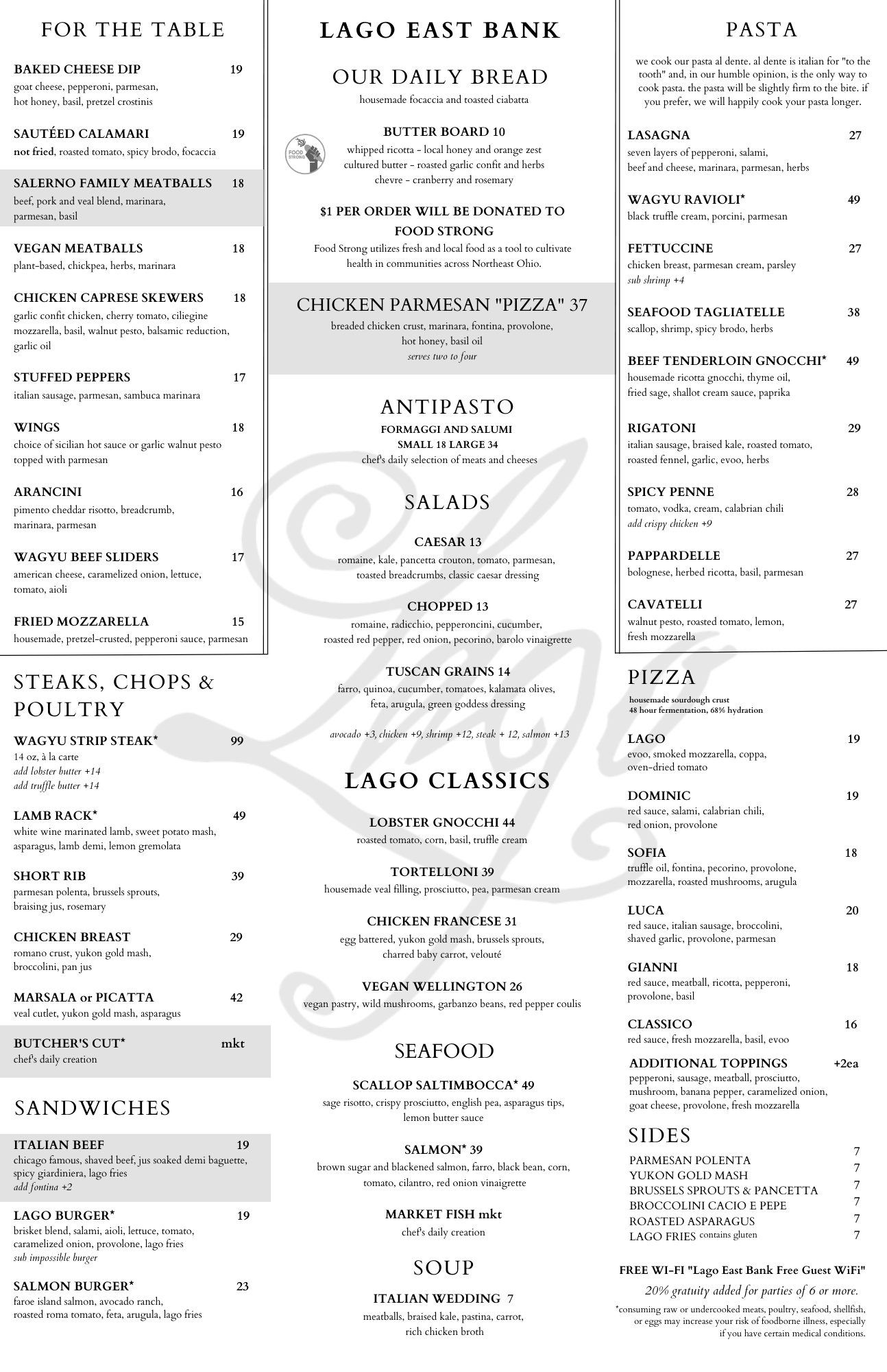 Lago East Bank | Cleveland Italian Restaurant