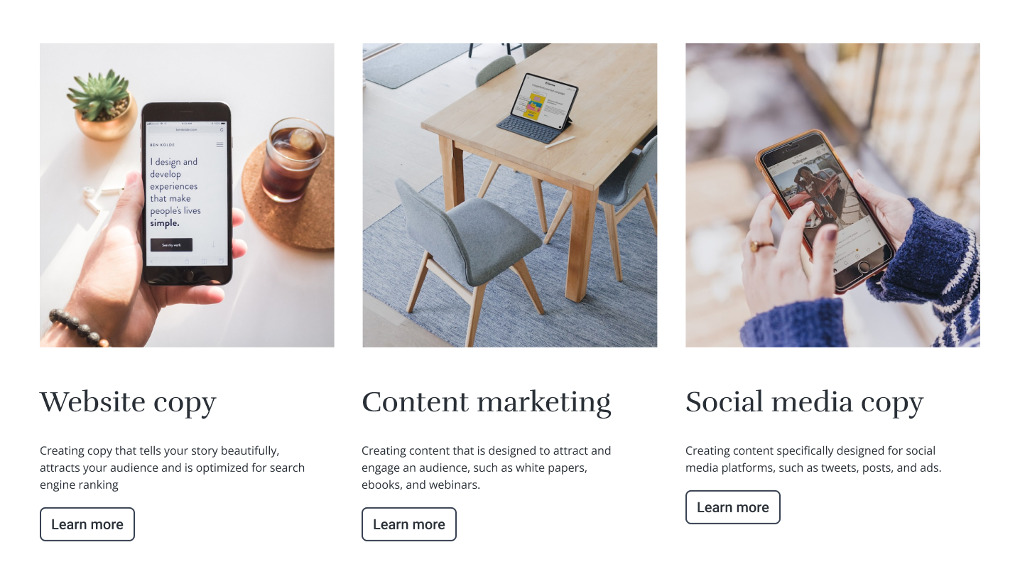 Copywriting Website Template