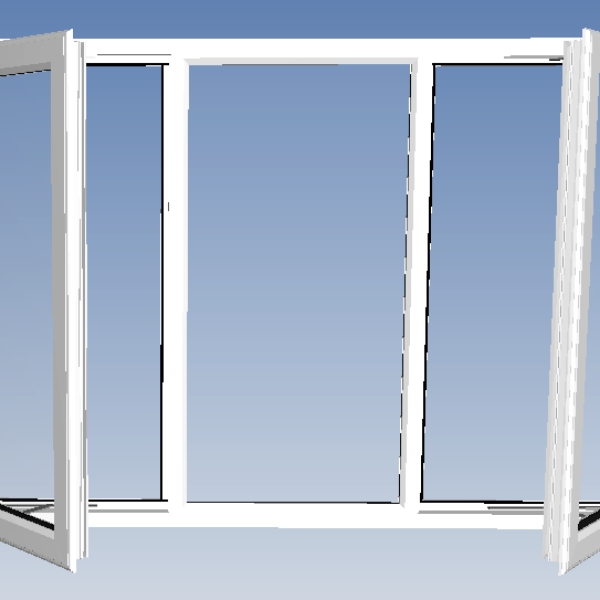 Rehau casement upvc white window 1800x1200