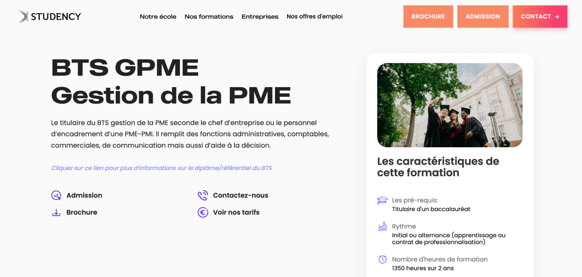BTS Gestion de la PME - Studency