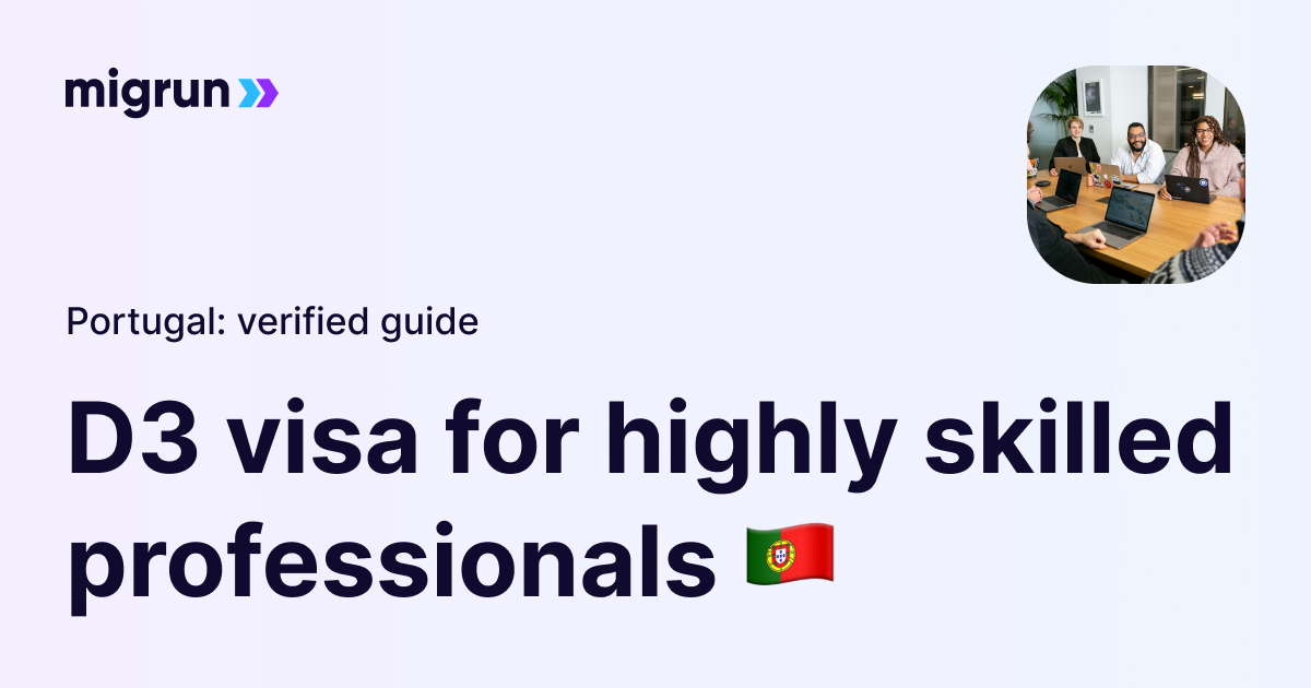 Portugal D3 Visa Requirements and Documents | Portugal Skilled Immigration