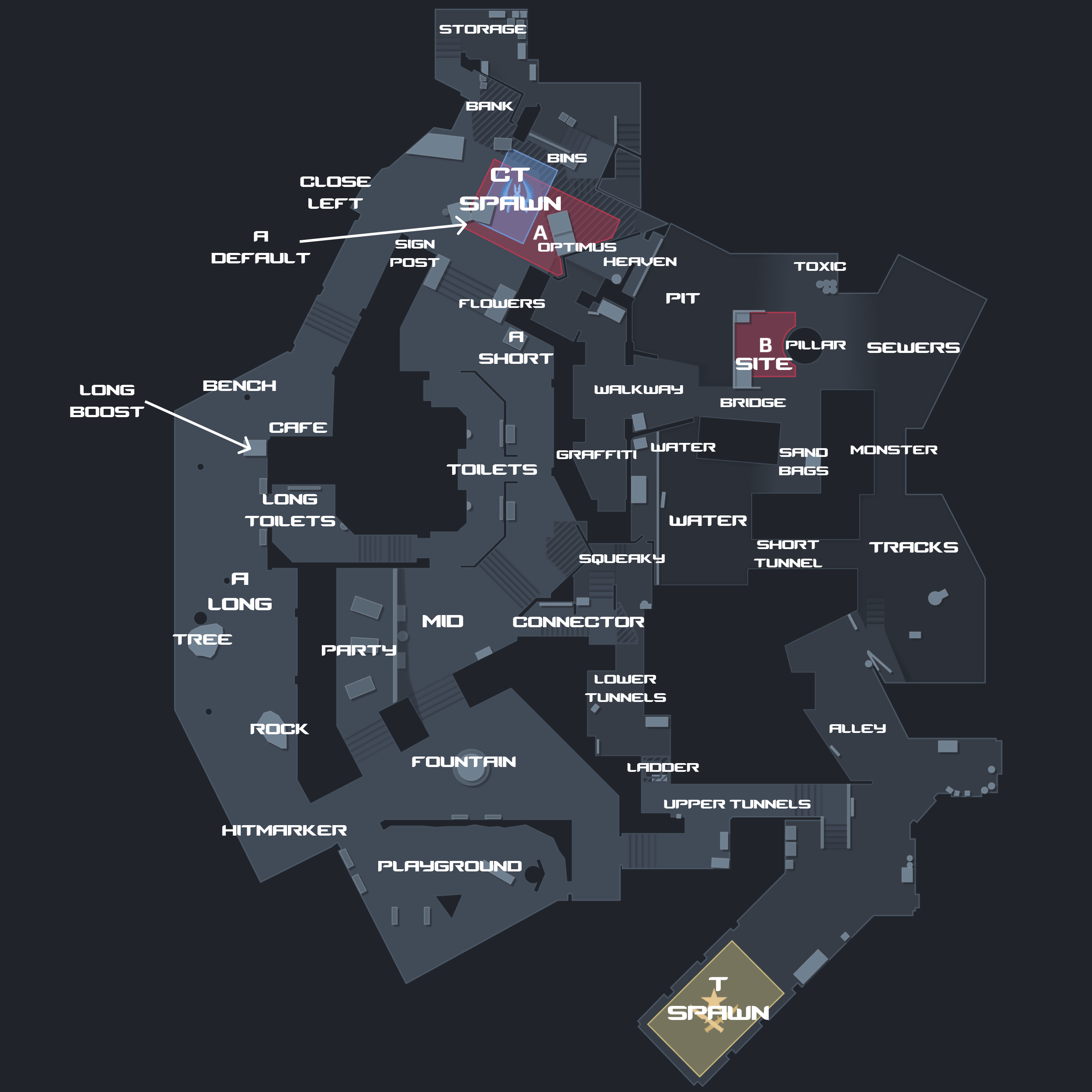 The ultimate CSGO callouts on Overpass in 2023