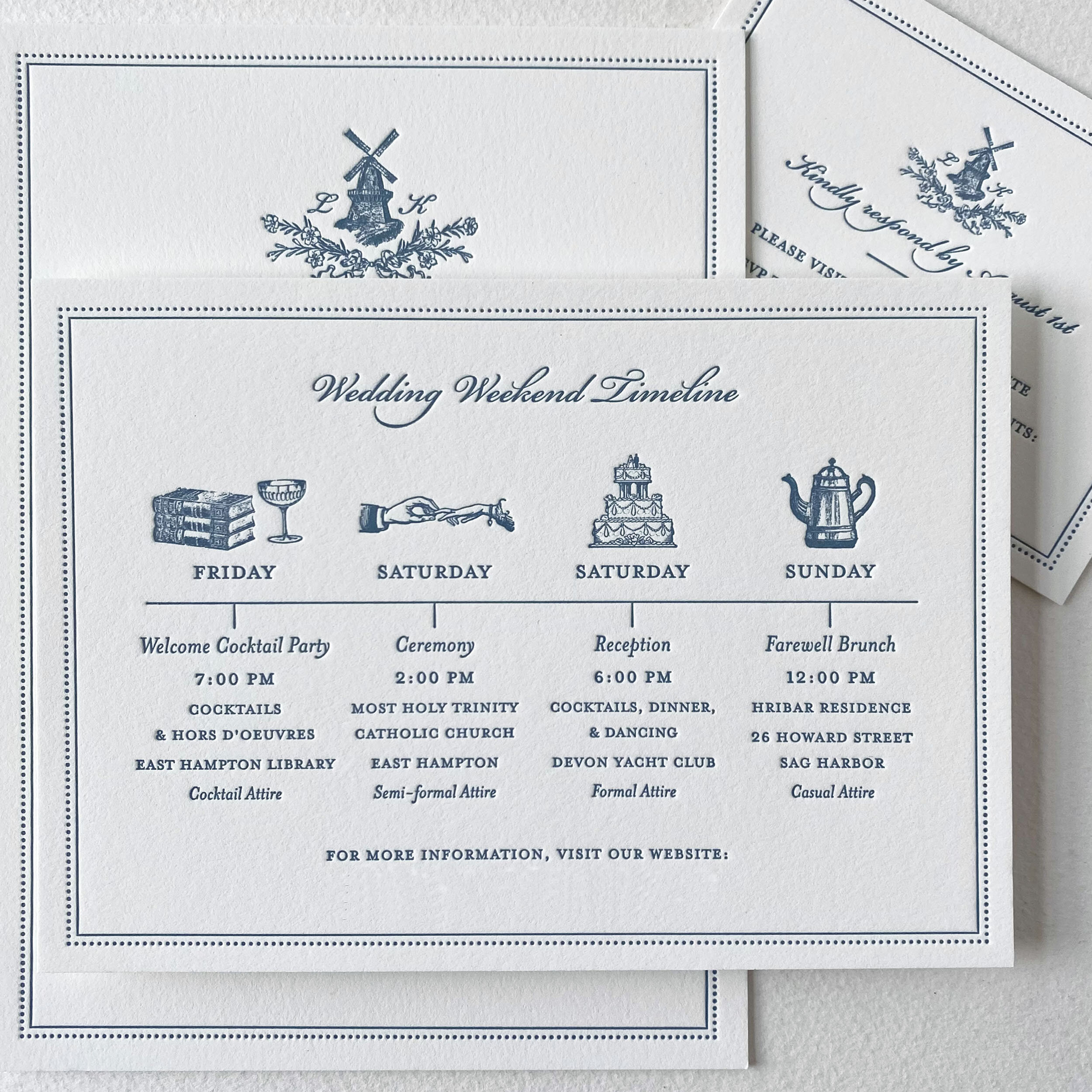 Wedding Schedules & Timelines — Journal — Sesame Letterpress & Design