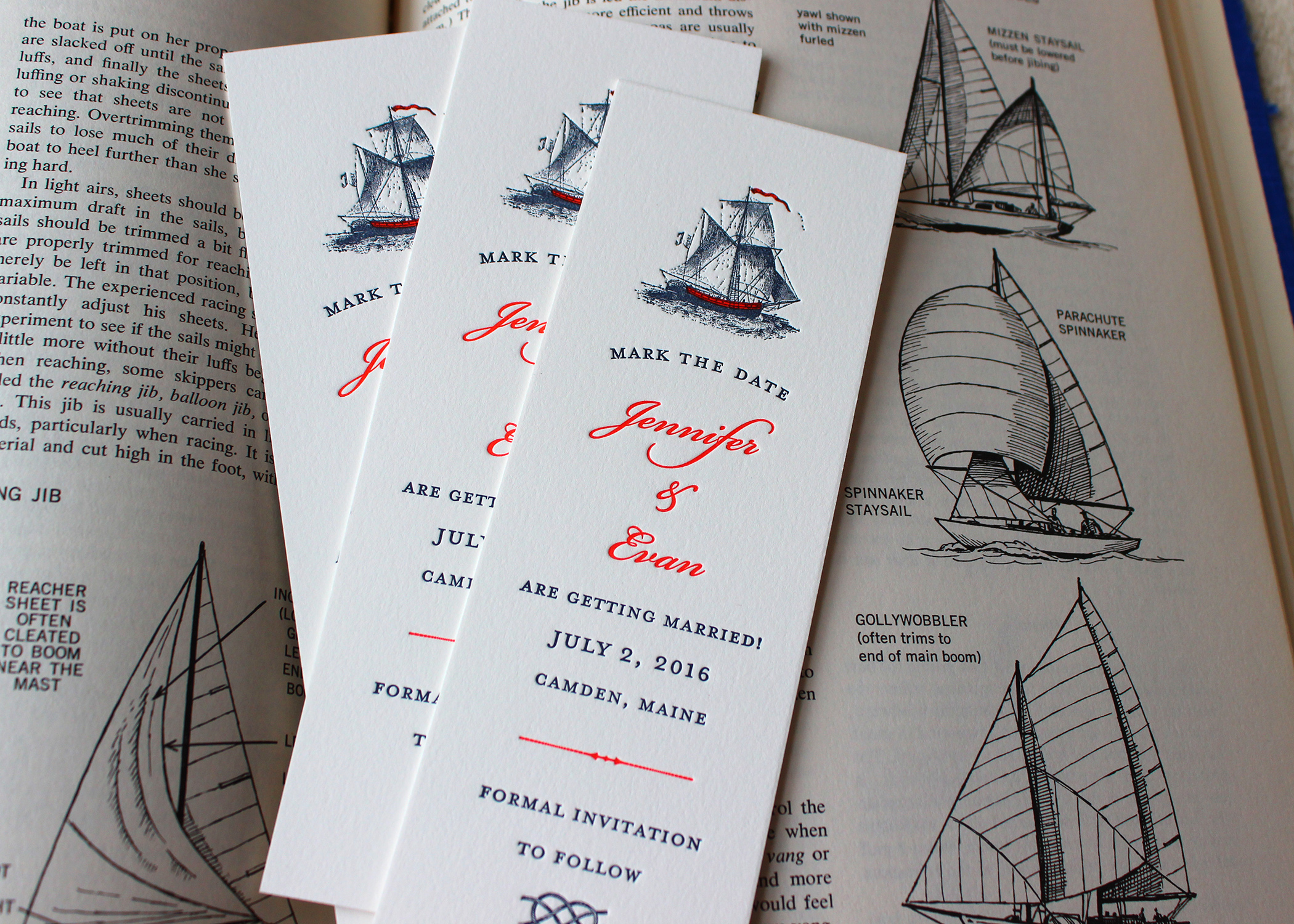 Nautical Bookmark Save the Date — Journal — Sesame Letterpress & Design