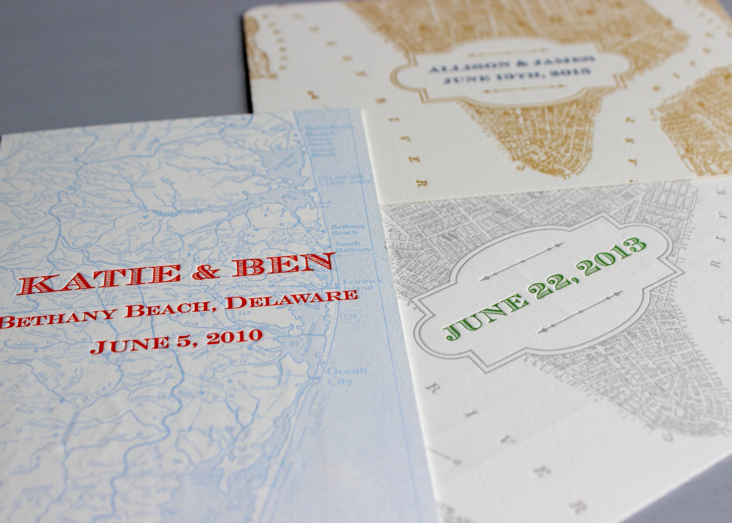 Vintage Map Save the Dates — Journal — Sesame Letterpress & Design