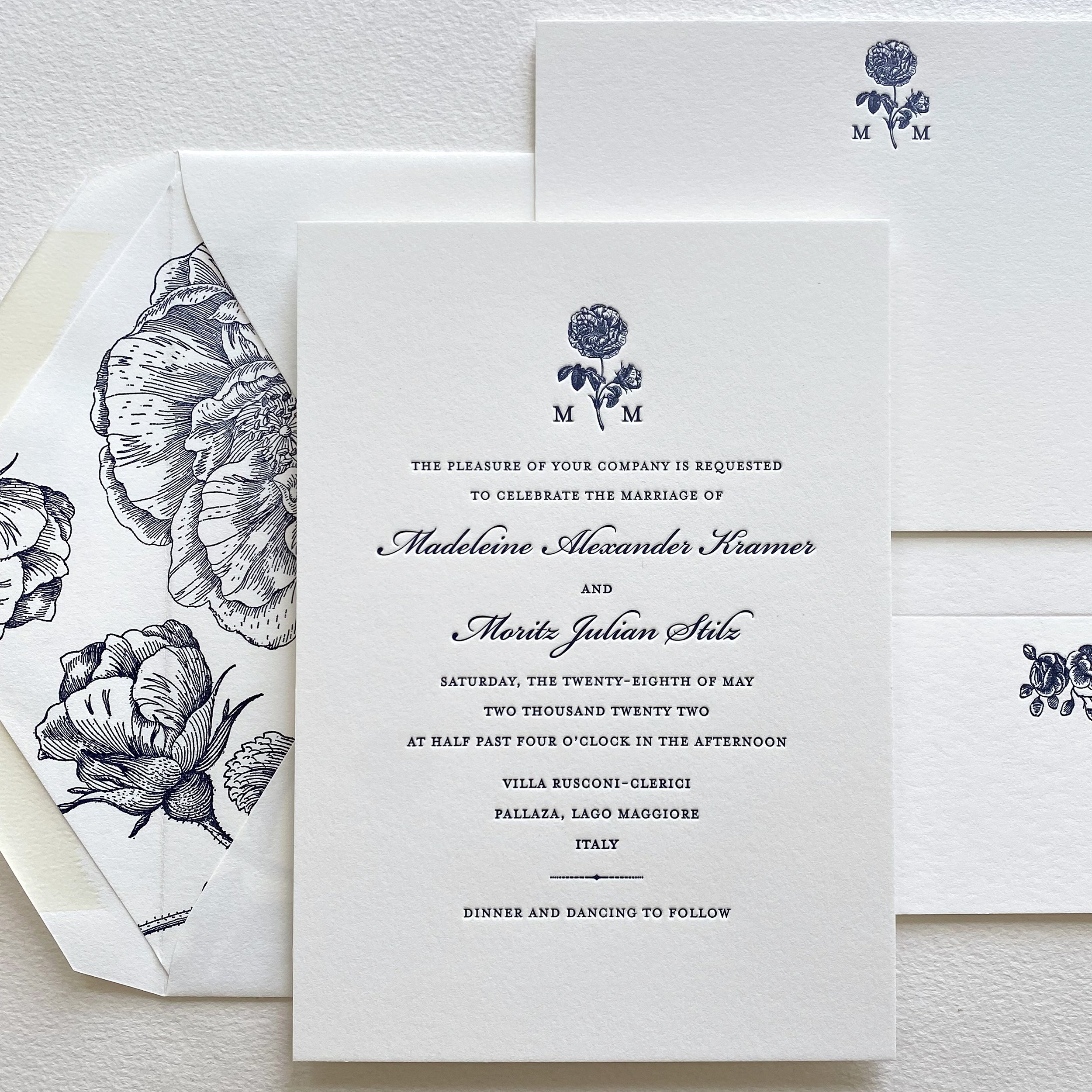 Floral Italian Wedding — Journal — Sesame Letterpress & Design