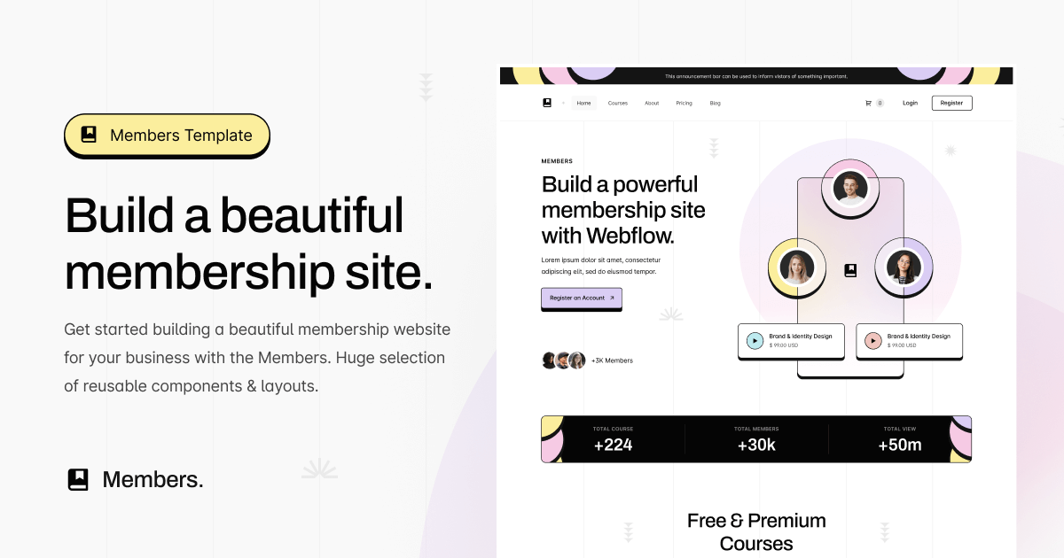 Members - Webflow Ecommerce website template