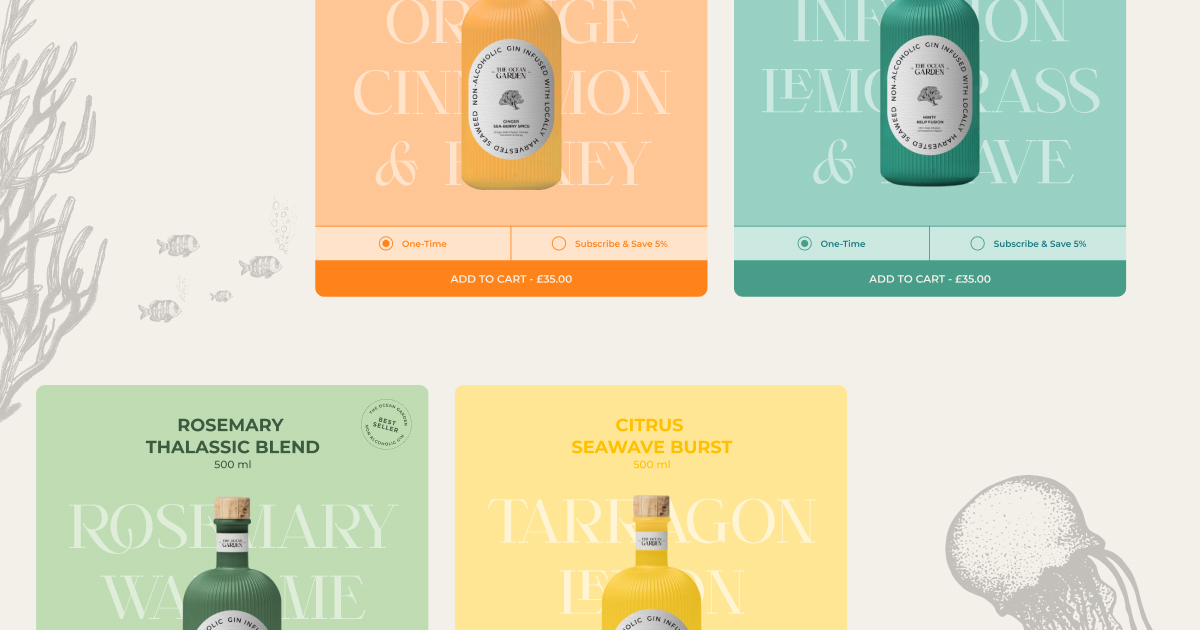 The Ocean Garden / Non-alcoholic Gin Startup - Branding, Digital Design ...
