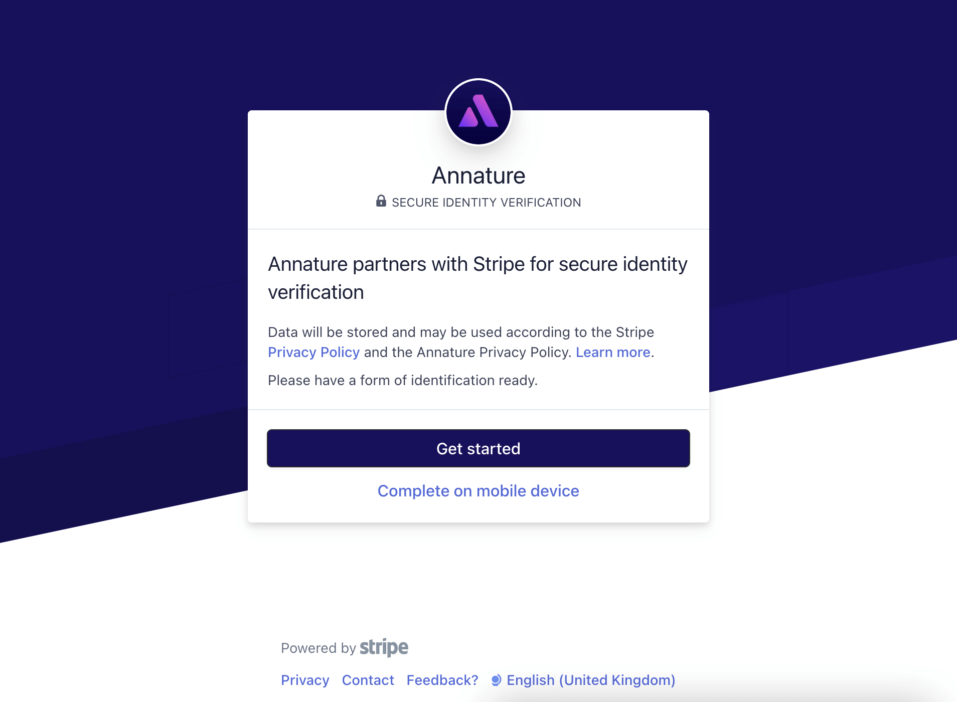 Annature: Identity verification
