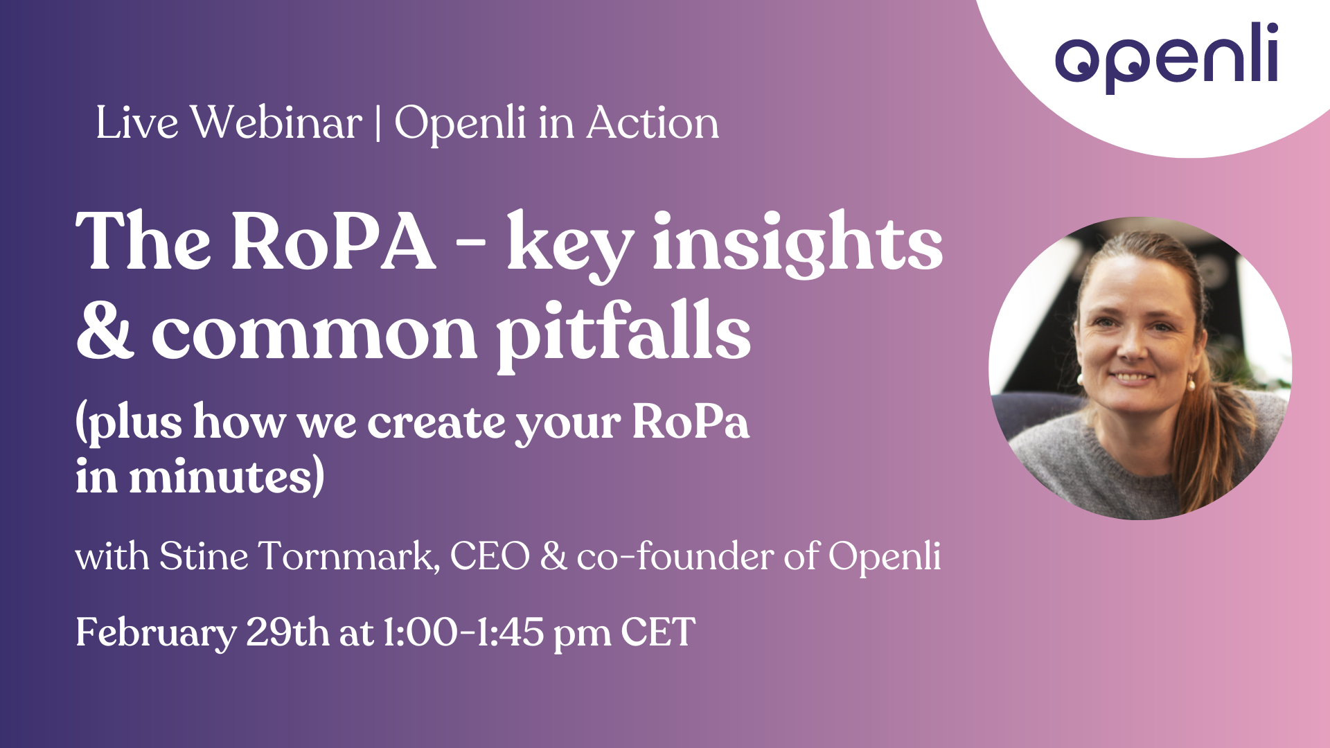 The RoPa - key insights & common pitfalls | Webinar | Openli Event