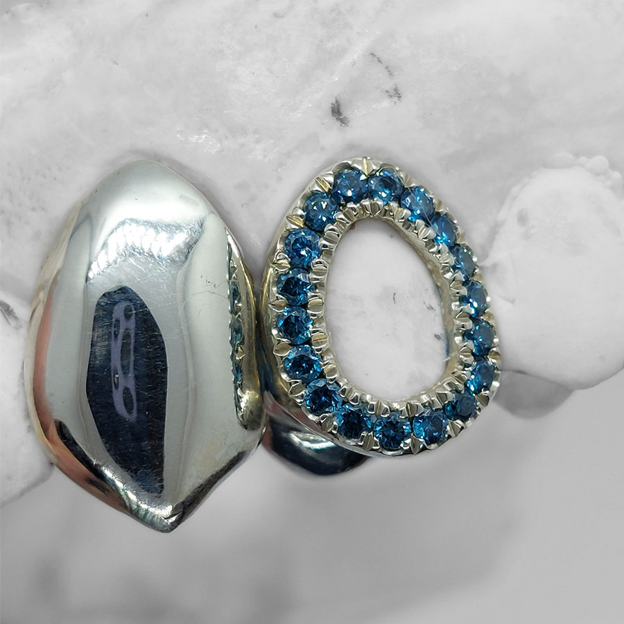 Diamond Stone Set Window and Full Cap | Pearl Set Studio - Grillz