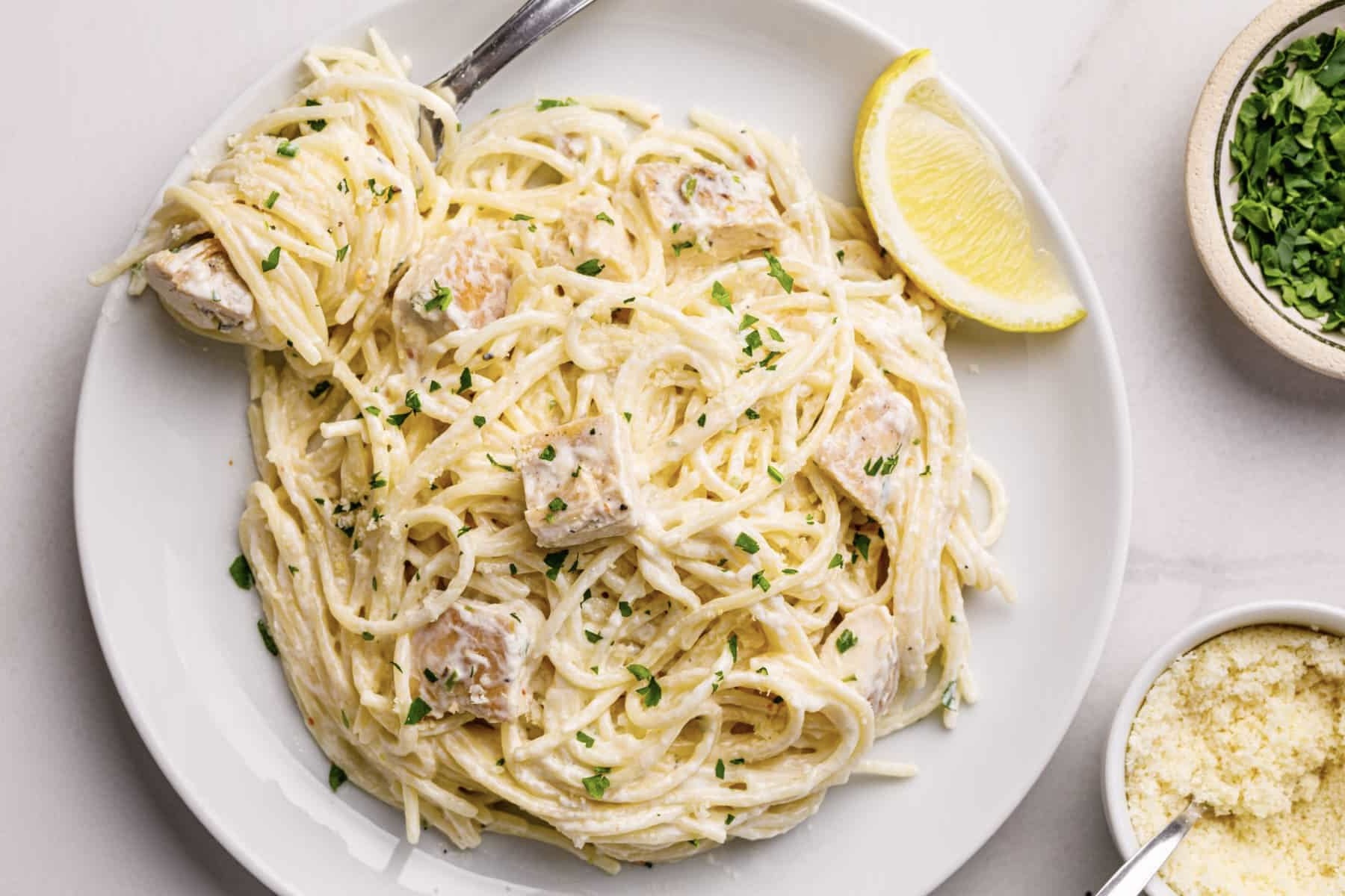 High Protein Creamy Spaghetti - Recipe - Natural Nourishment