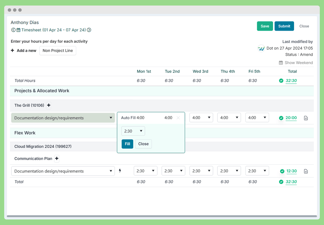 Fluid - Project Time Tracking