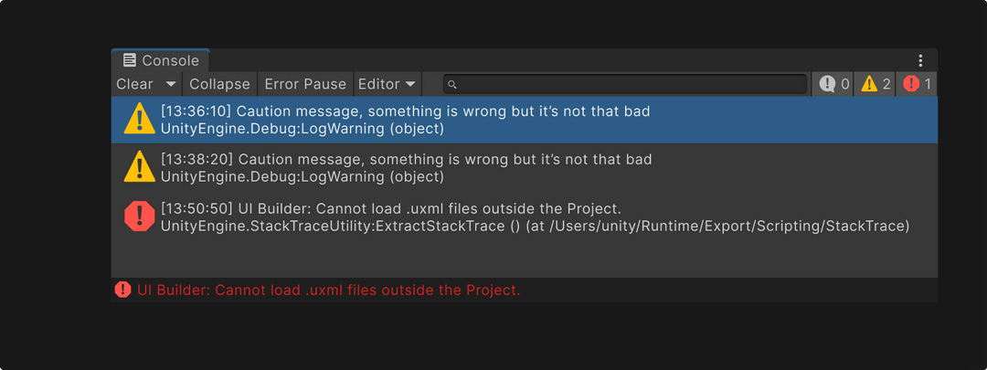 Errors and Messaging