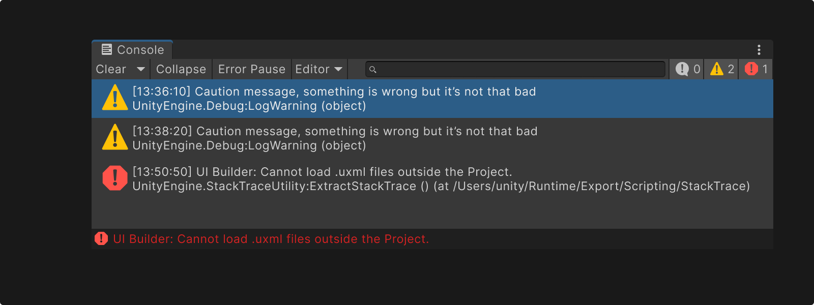 Errors and Messaging