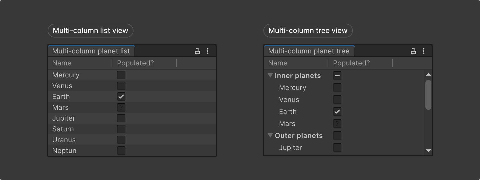 Multi-column Views