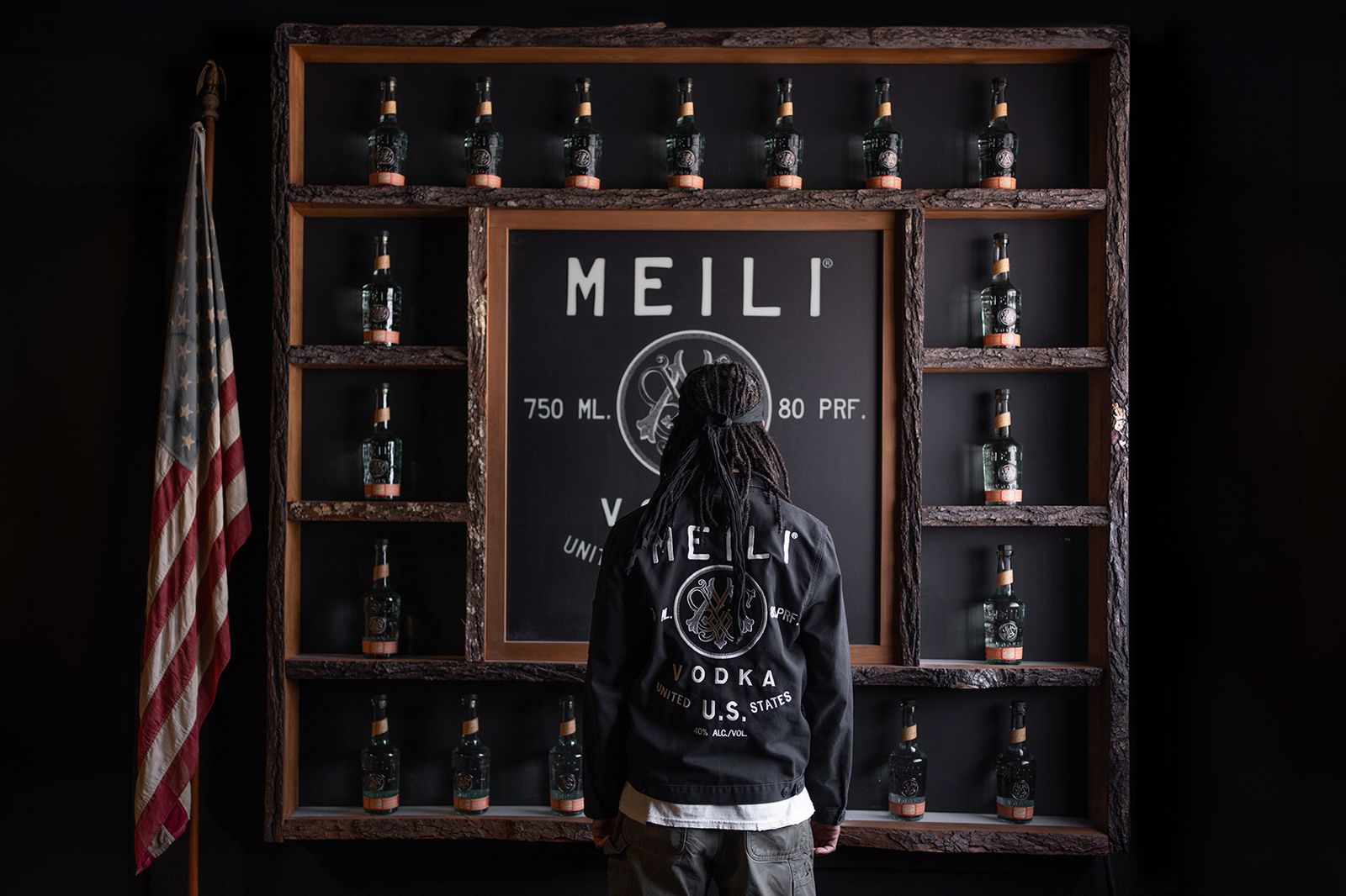 Meili Crew Jacket Black - Authentic Meili Vodka Merchandise