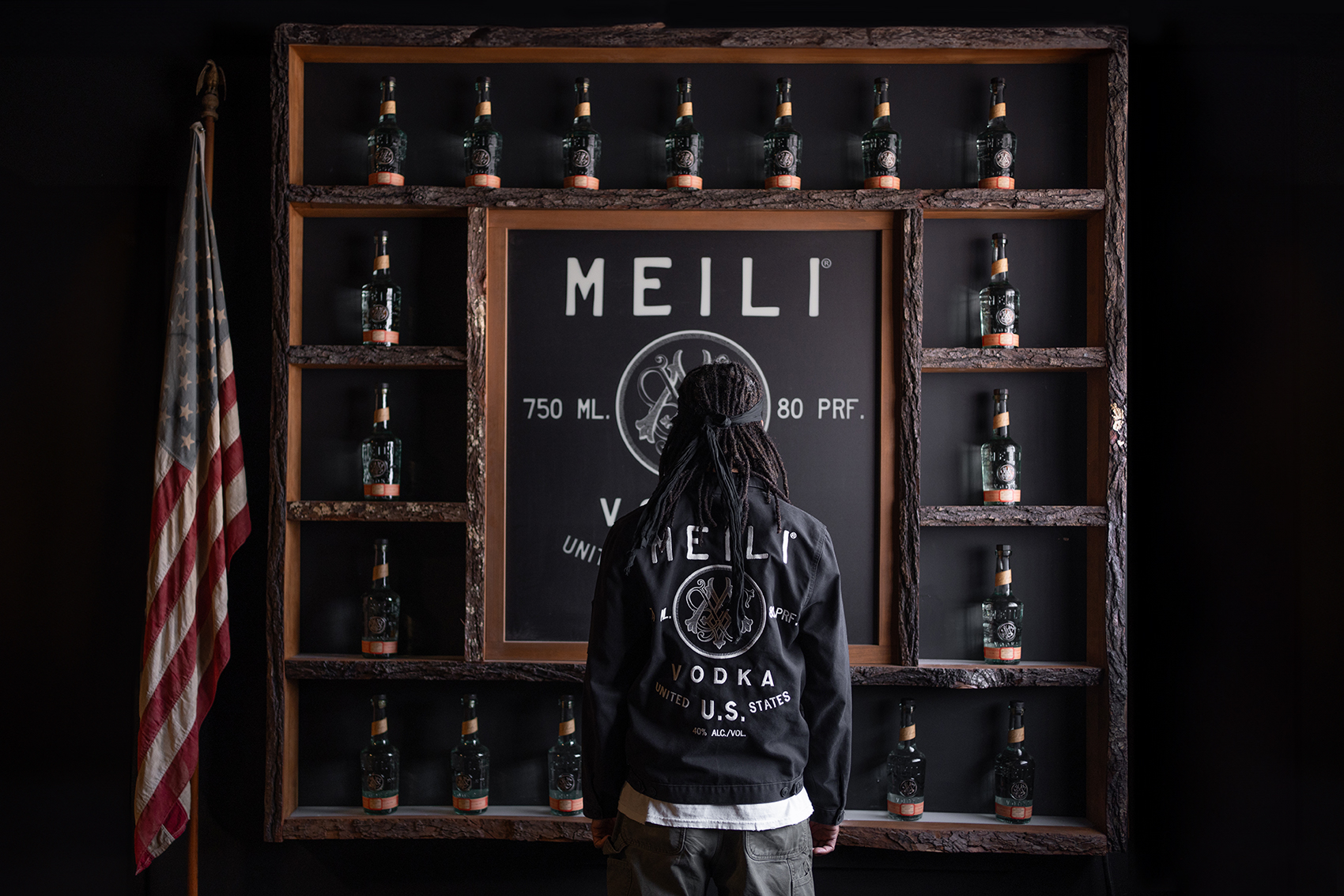 Meili Crew Jacket Black - Authentic Meili Vodka Merchandise
