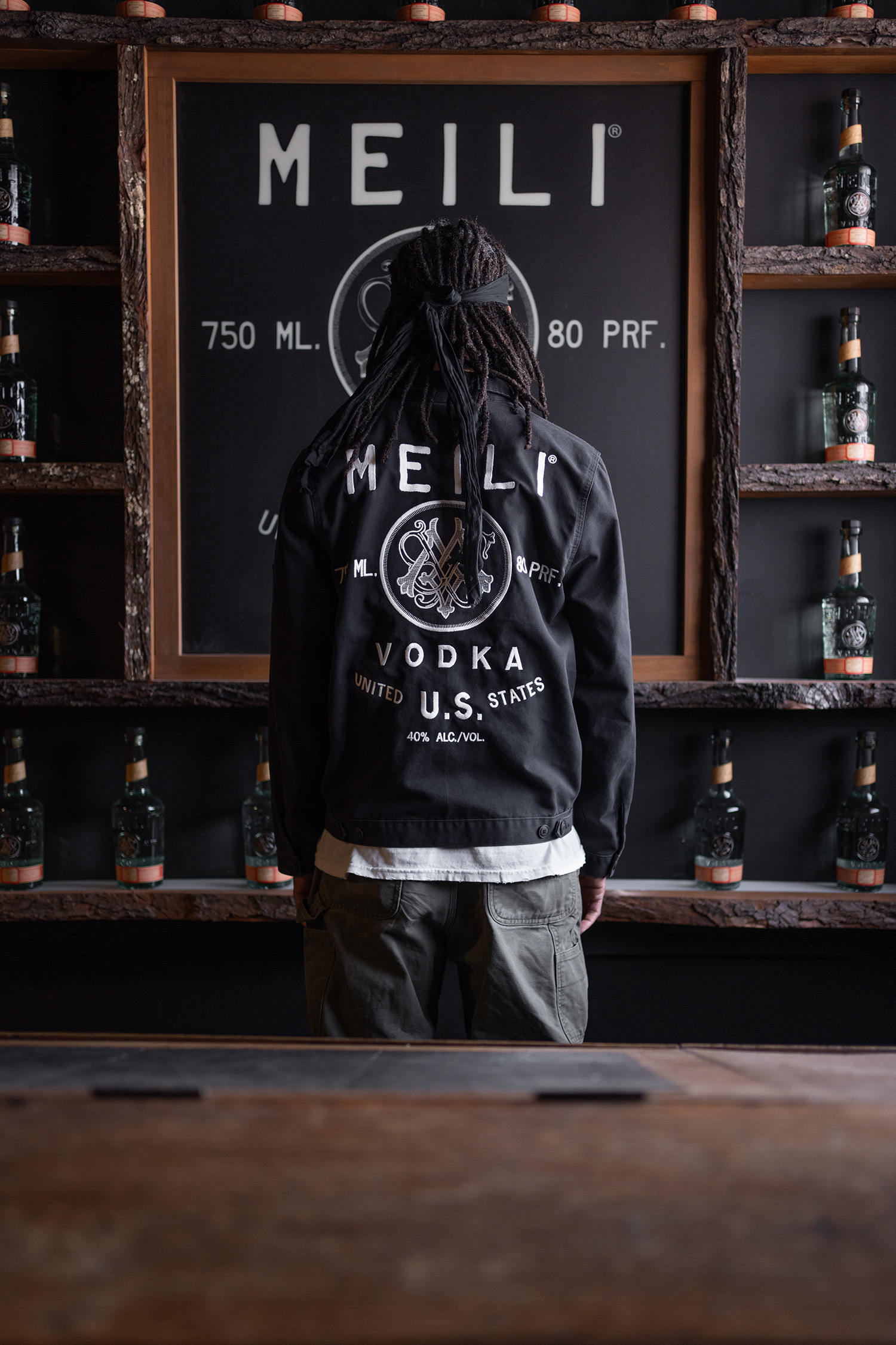 Meili Crew Jacket Black - Authentic Meili Vodka Merchandise
