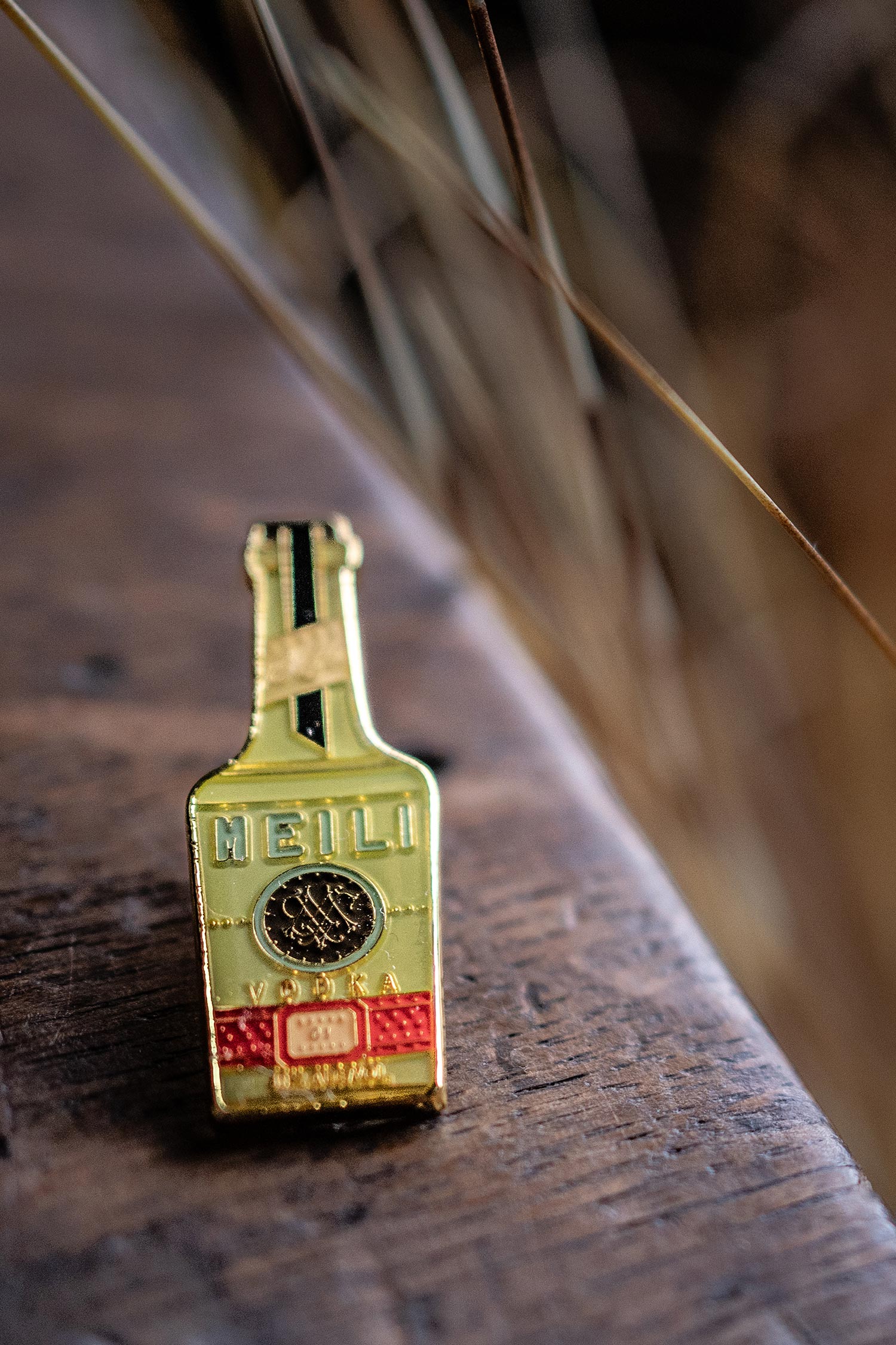 Meili Green Bottle Pin - Authentic Meili Vodka Merchandise