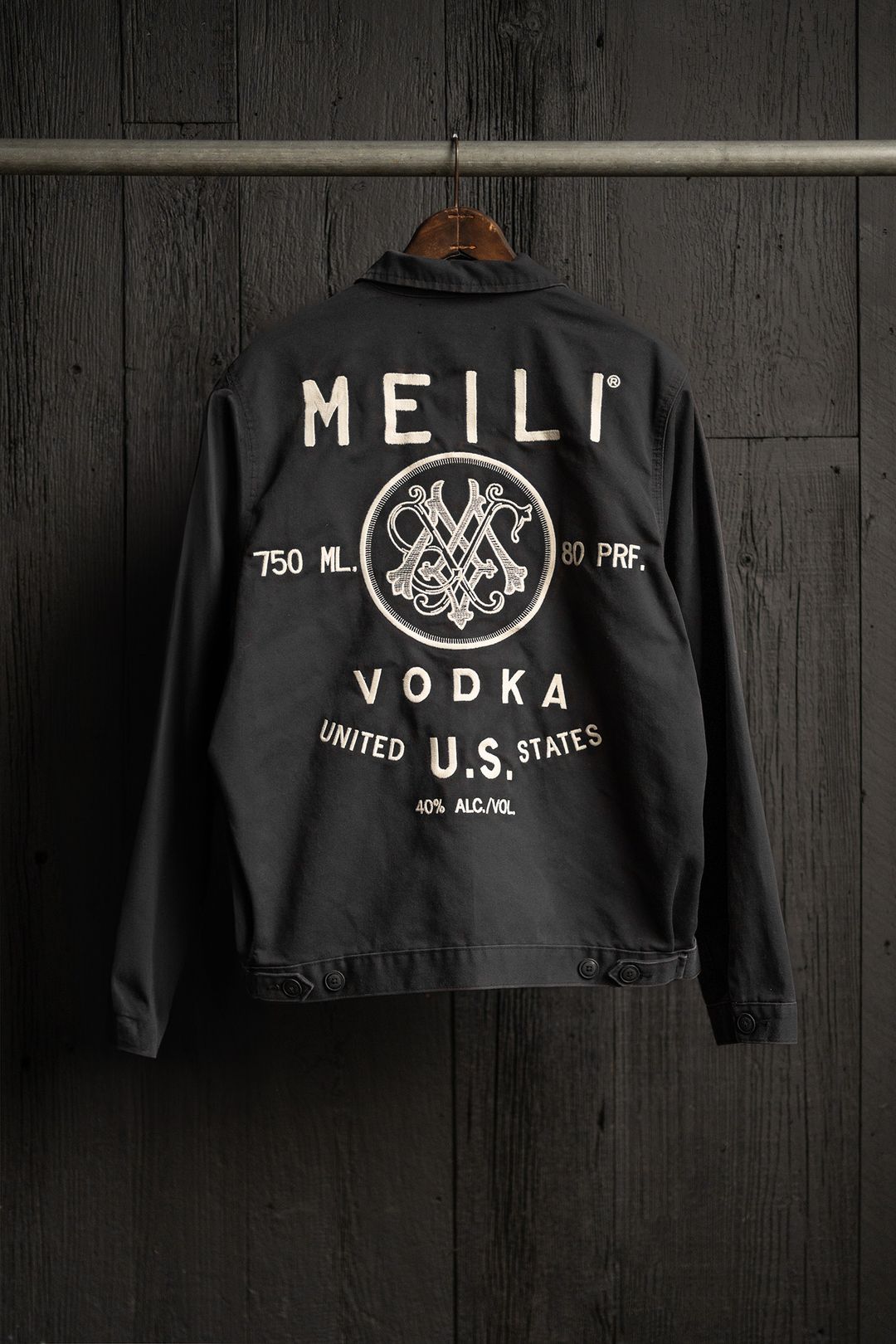 Meili Crew Jacket Black - Authentic Meili Vodka Merchandise