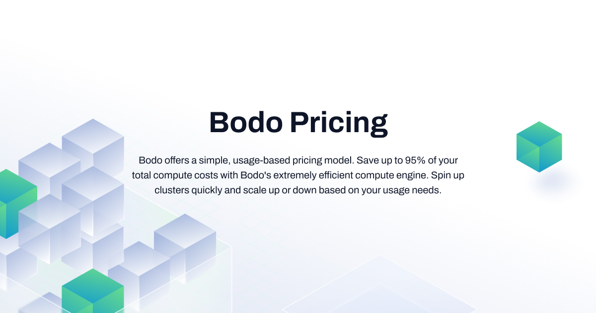 Bodo Pricing | Bodo