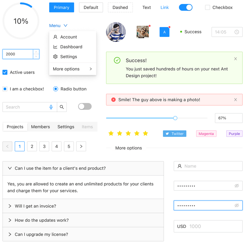 Ant Design System for Figma - UI Kit