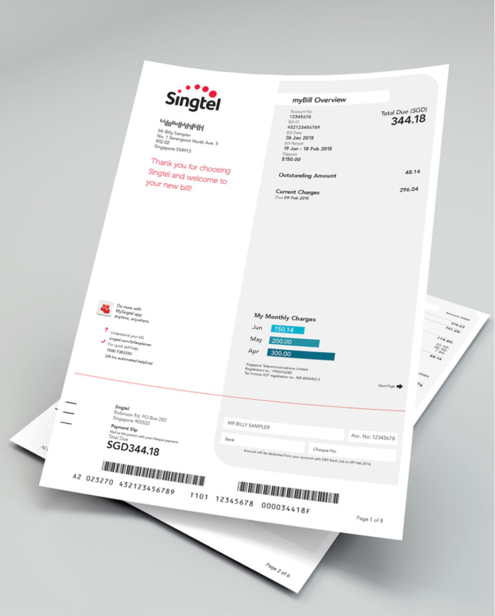 Singtel Consumer Bill Design
