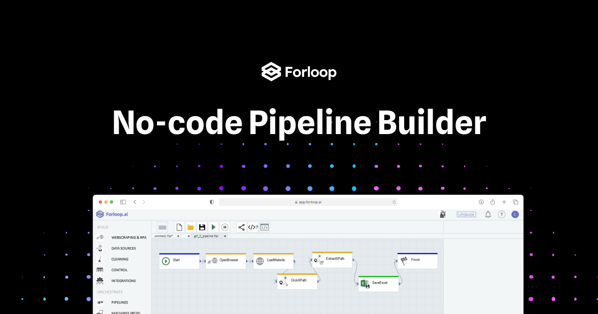 No-code Pipeline Builder : : Forloop