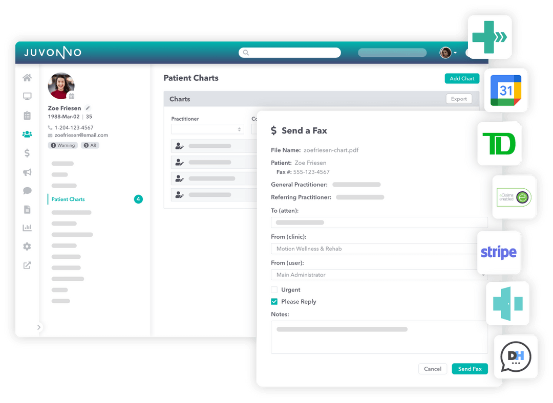 Integrated Portals & Apps | Juvonno Clinic Software