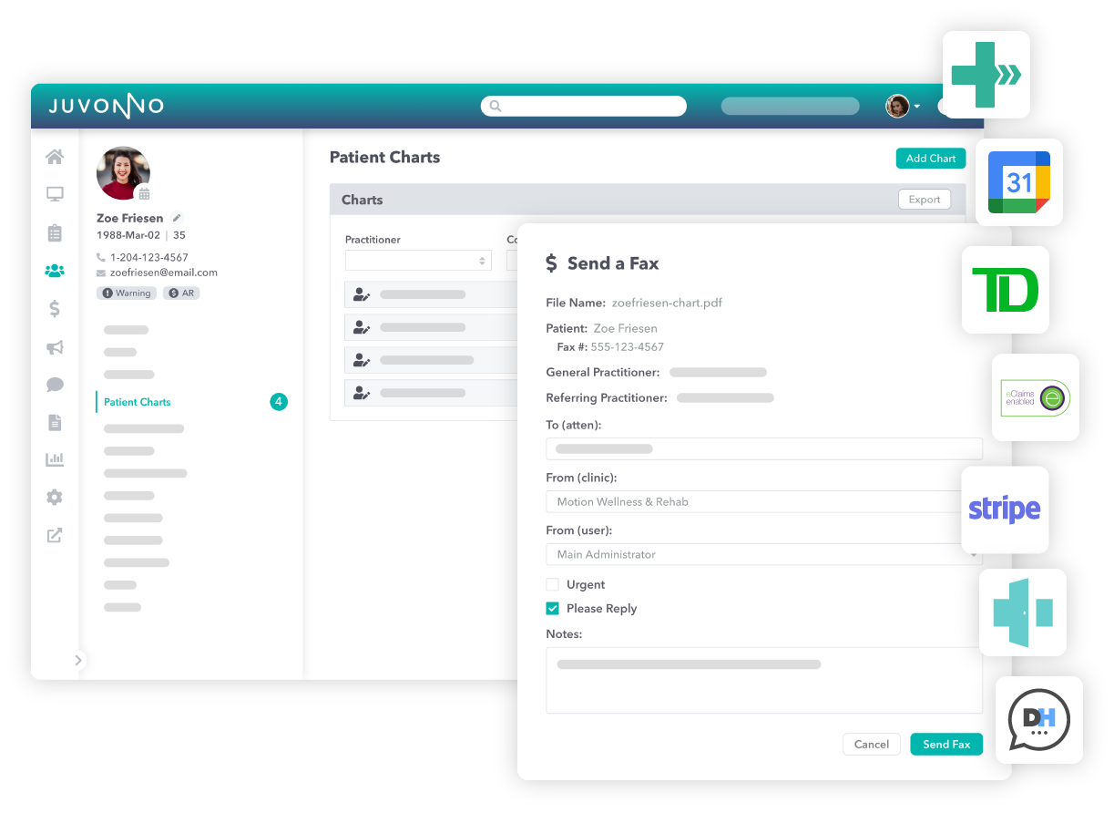 Integrated Portals & Apps | Juvonno Clinic Software