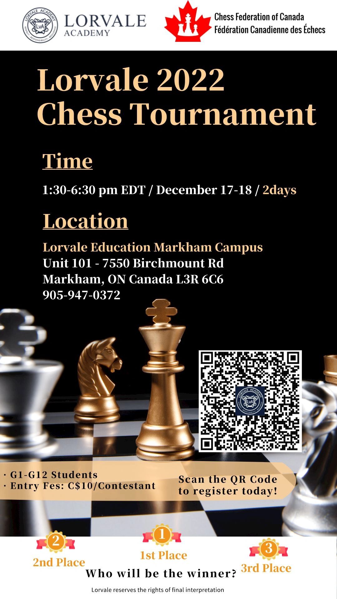Lorvale 2022 Winter Chess Tournament｜Lorvale Academy