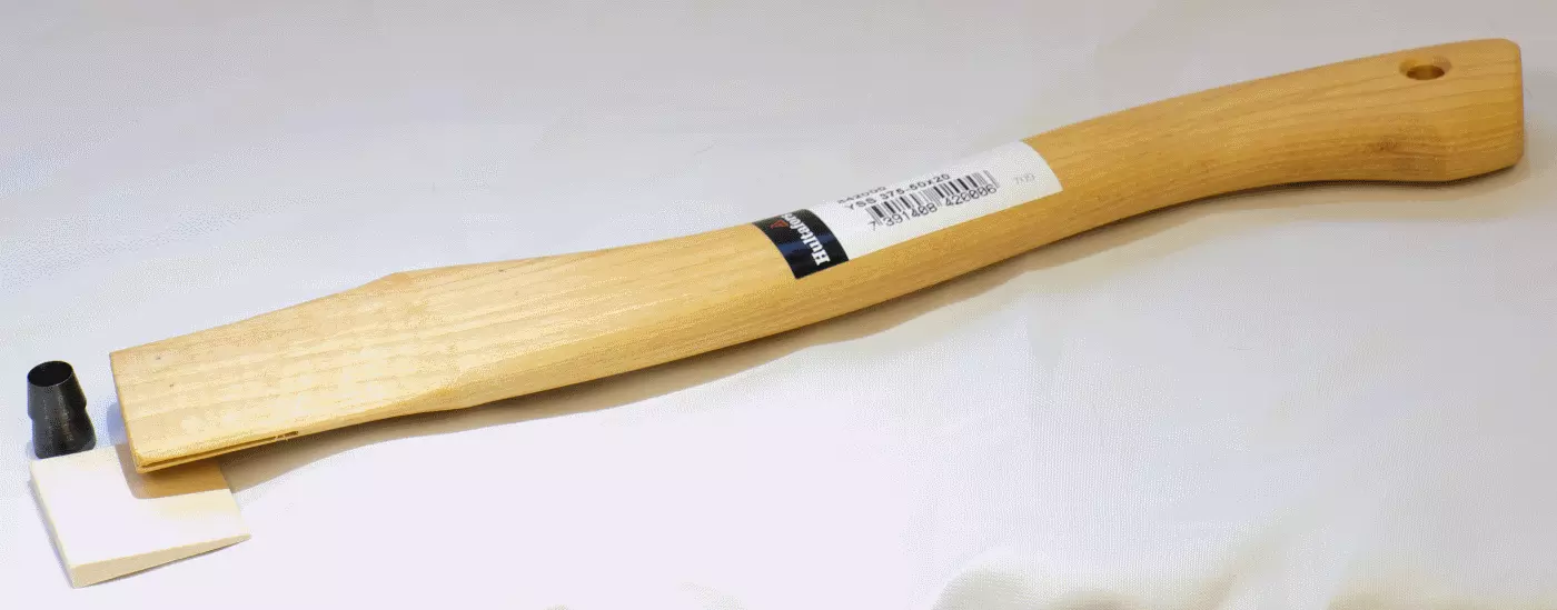 Axe Shaft Curved With Wooden Wedge - Spare Handle (YSS 375-50x20)