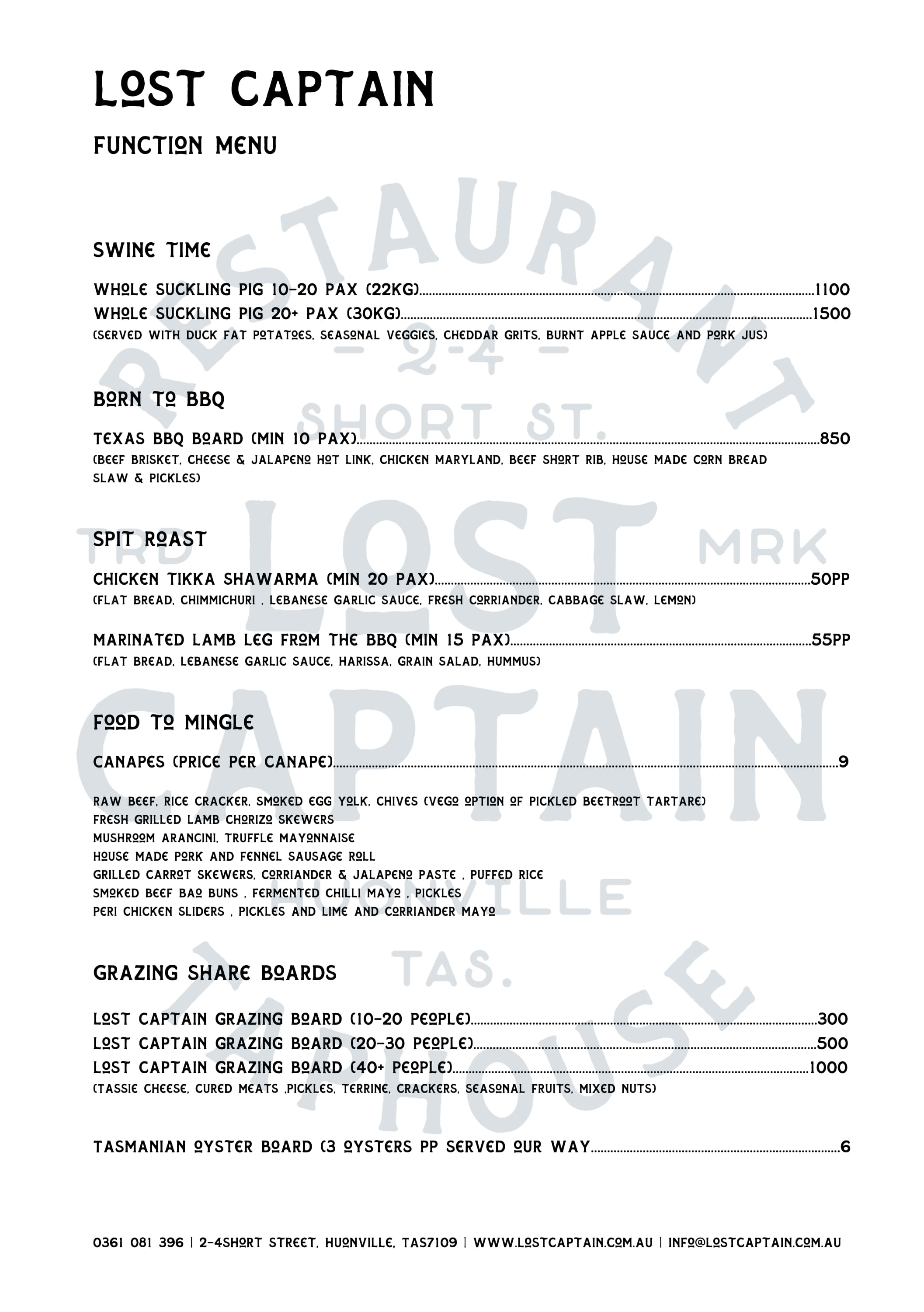 Lost Captain | Restaurant and Taphouse in Huonville, Tasmania
