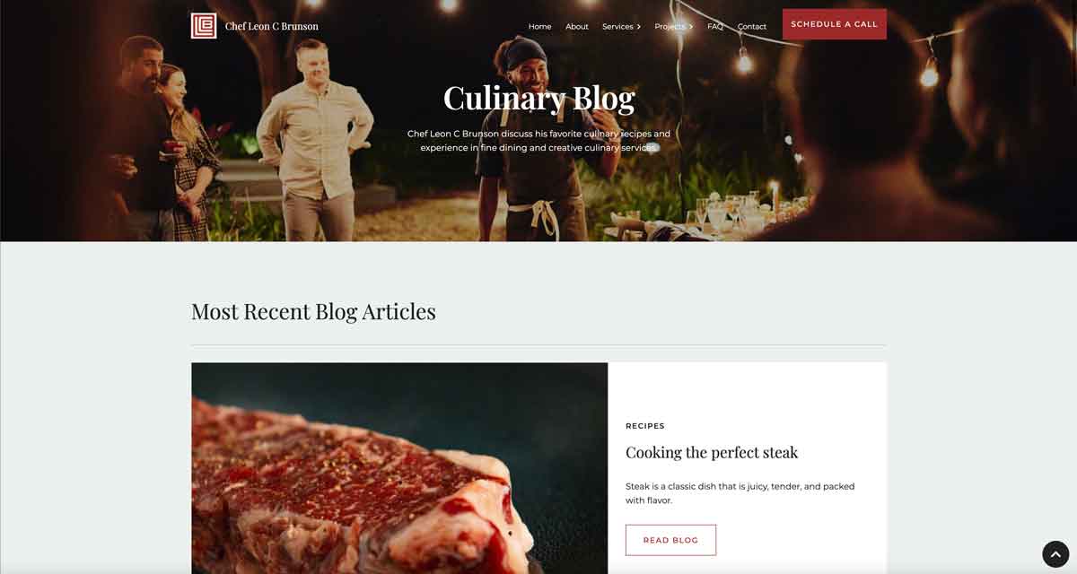 Culinary Blog - Chef Leon C. Brunson