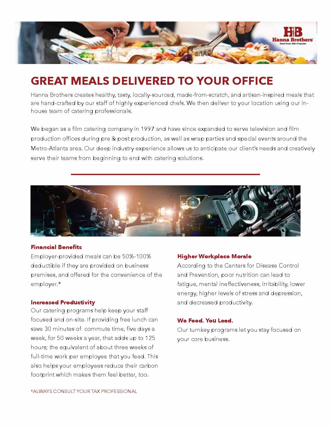 Hanna Brothers Film Catering at Trilith Studios