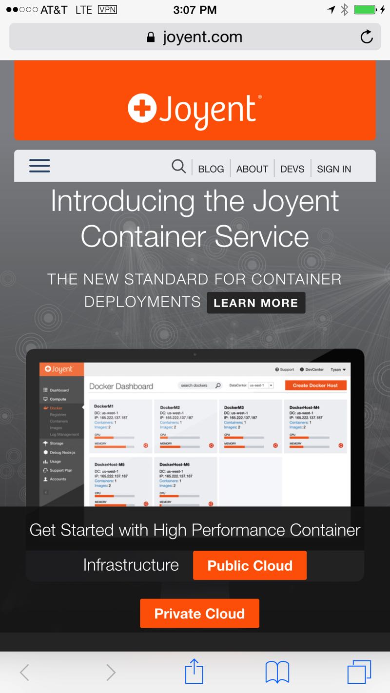 First steps with Joyent's container service | Triton DataCenter