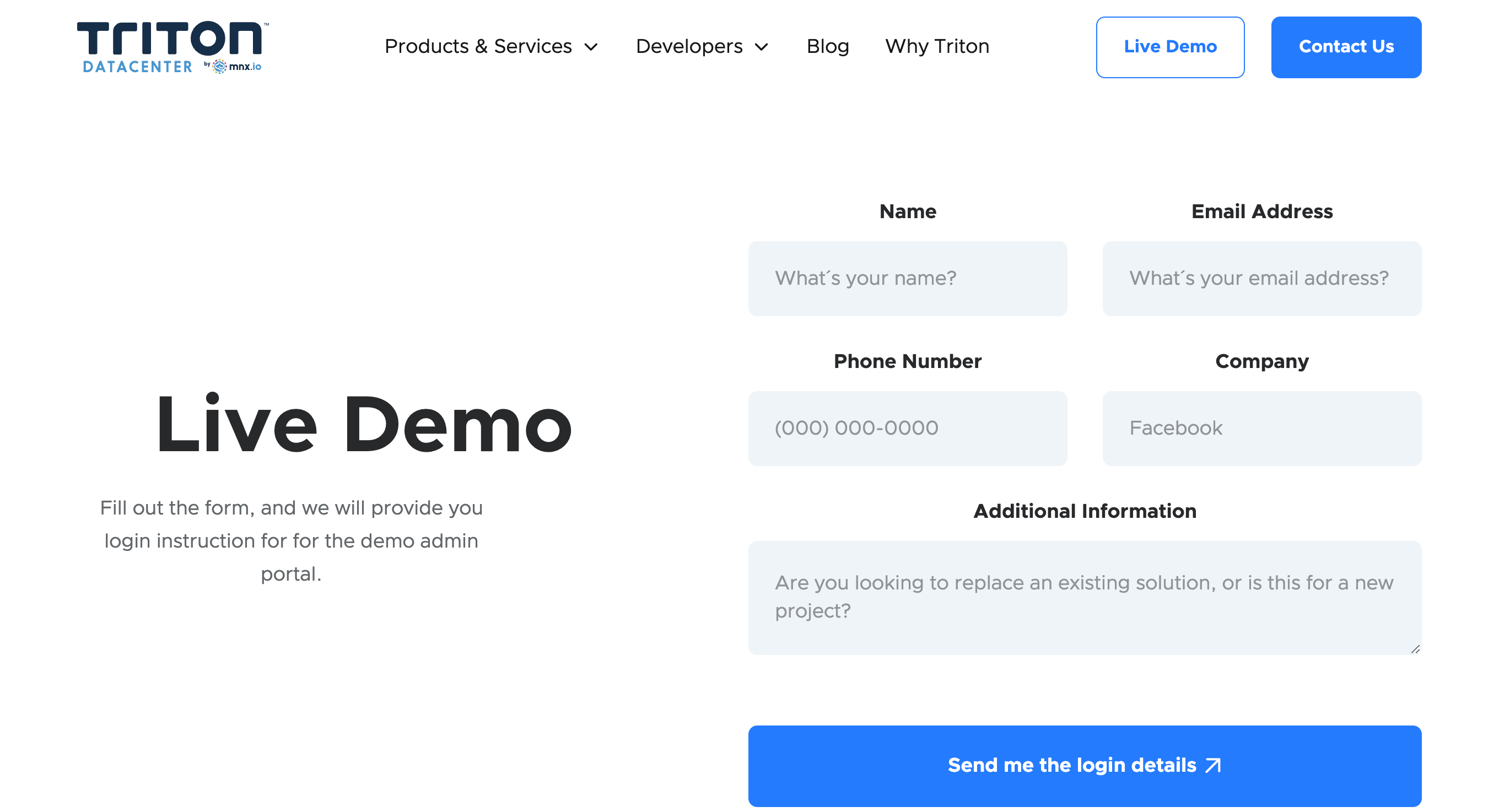 Live Demo | Triton DataCenter