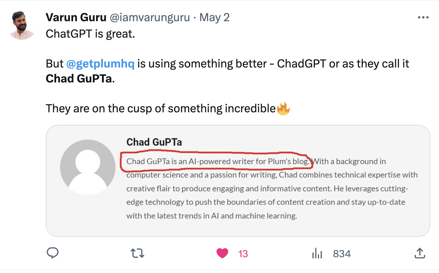 The Story of Chad GuPTa: How we use Generative AI in our content strategy.