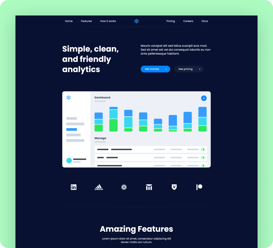 Analytics SAAS template | Webflow Templates