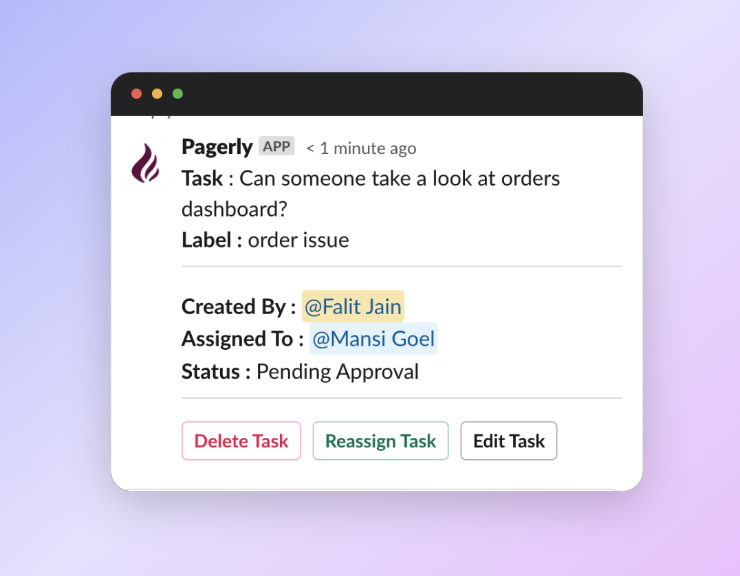 Task Assignments within Slack - Pagerly (Manage Oncalls on Slack)