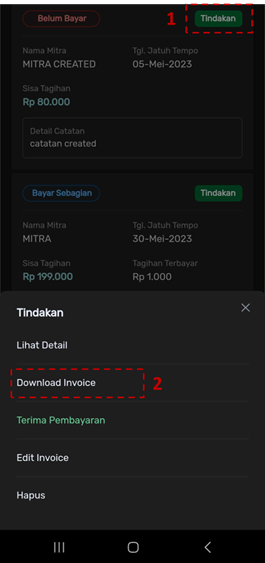 Del Invoice: Print Invoice dengan List Produk