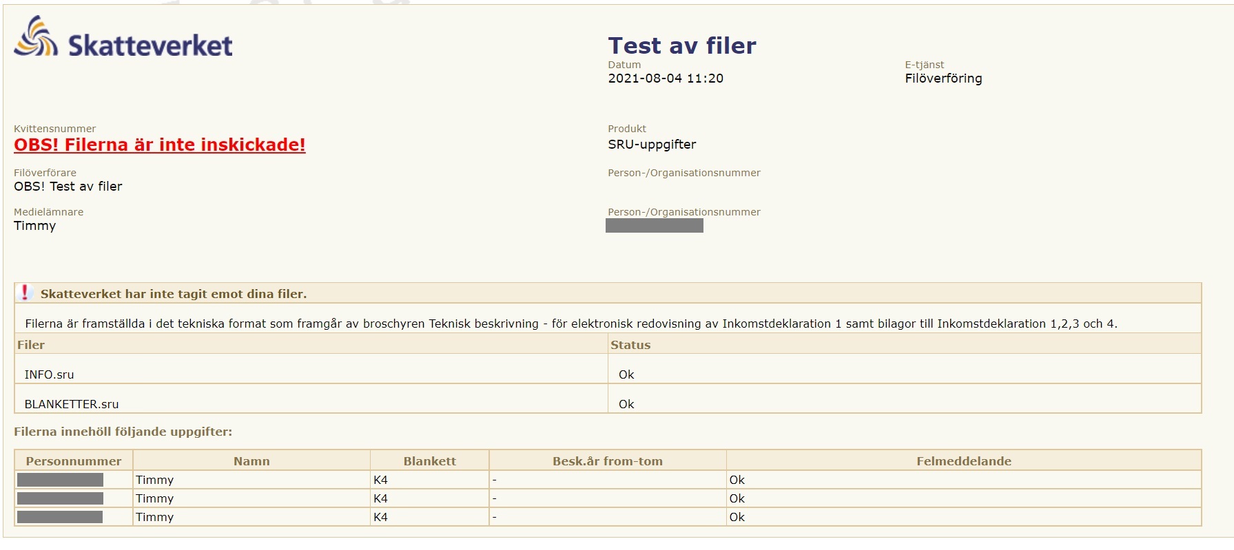Filöverföring av SRU-filer till Skatteverket