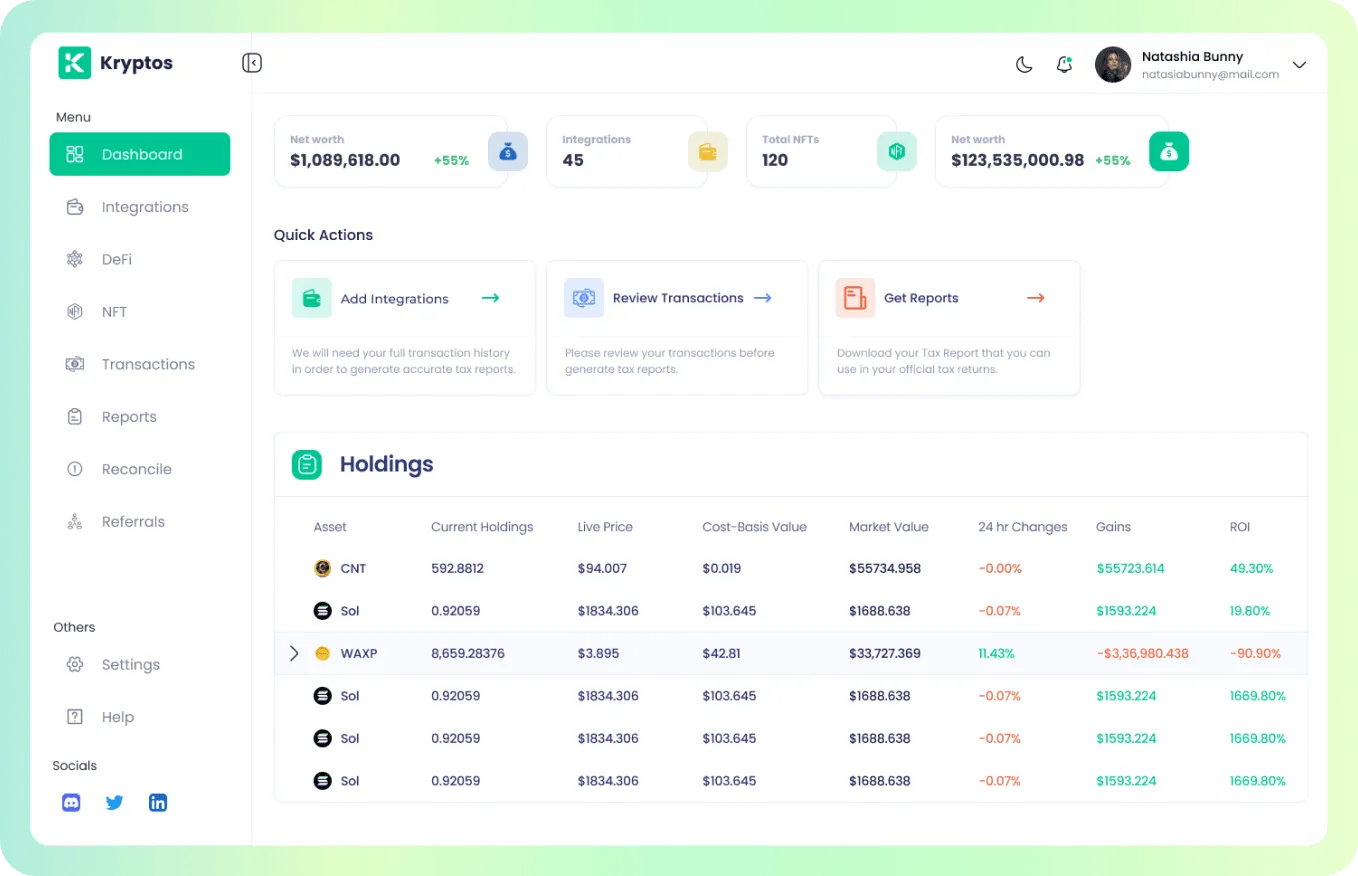 Kryptos → Free Crypto Tax Software | Maximize Savings | Portfolio ...